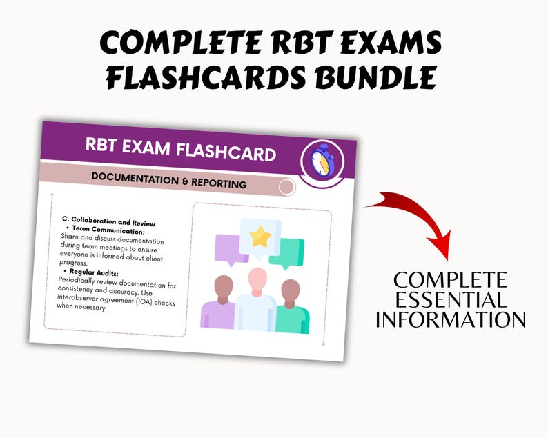 100+ RBT Exam Flashcards, Printable, Registered Behavior Technician Certification, RBT Exam Prep ...