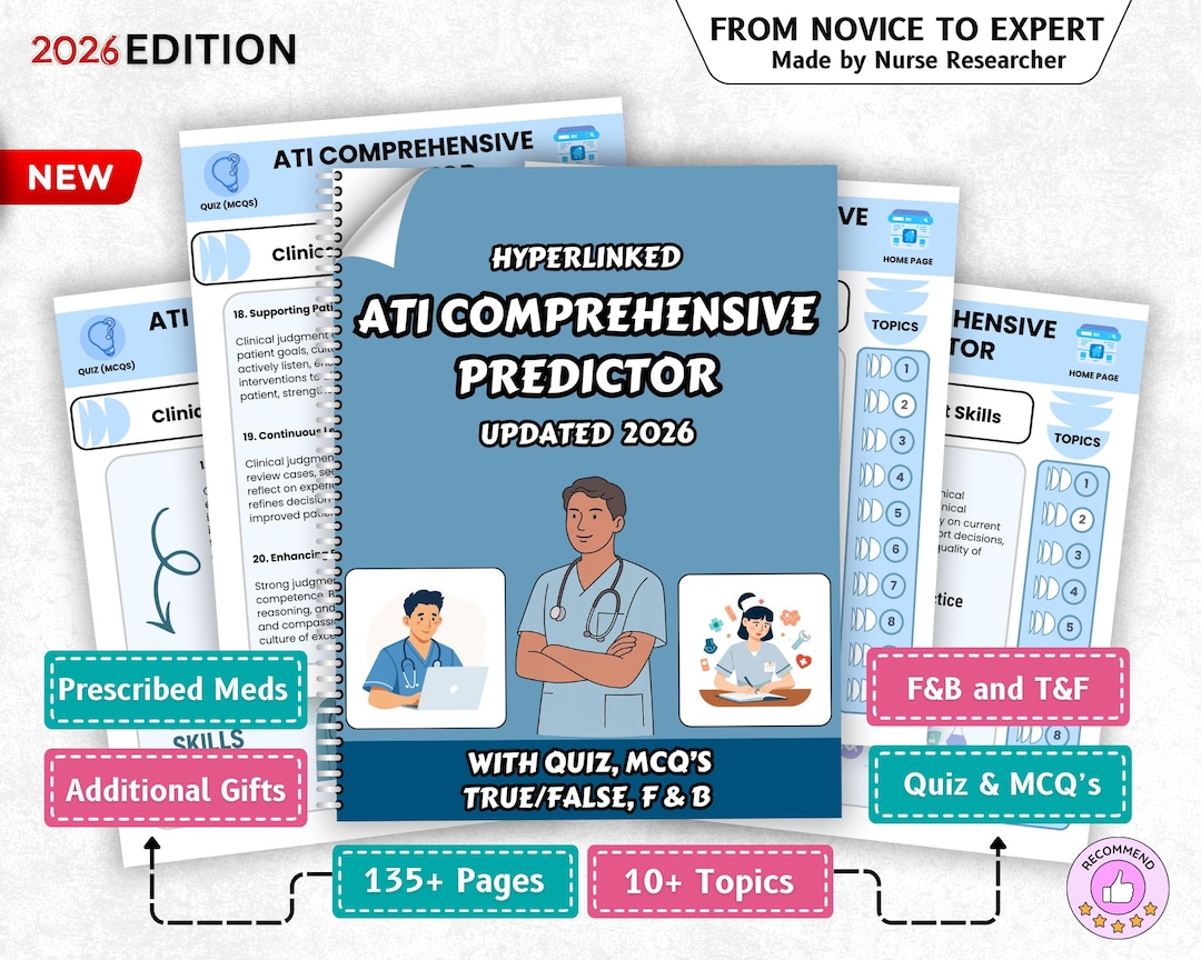 ATI RN COMPREHENSIVE Predictor Exam, 15+ Topics, 135+ Pages ...