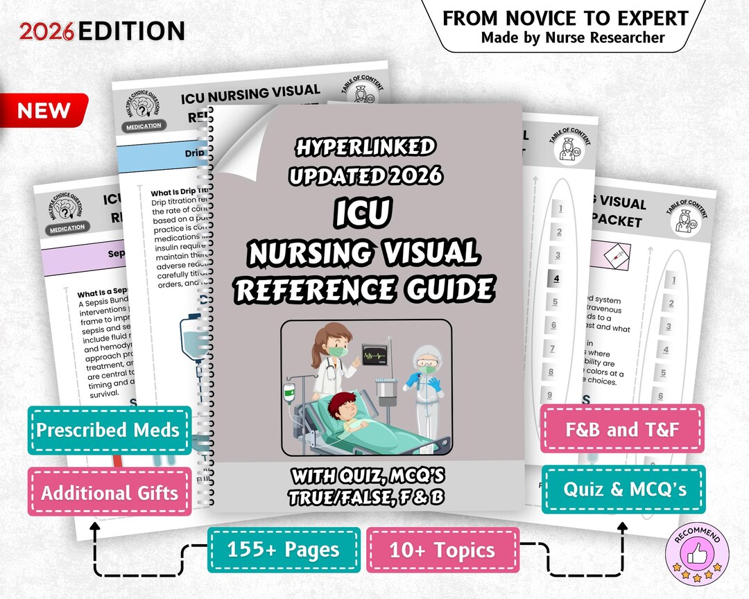 ICU Nursing Notes Bundle 2026, New Grad BSN, Student Nurse, Critical ...