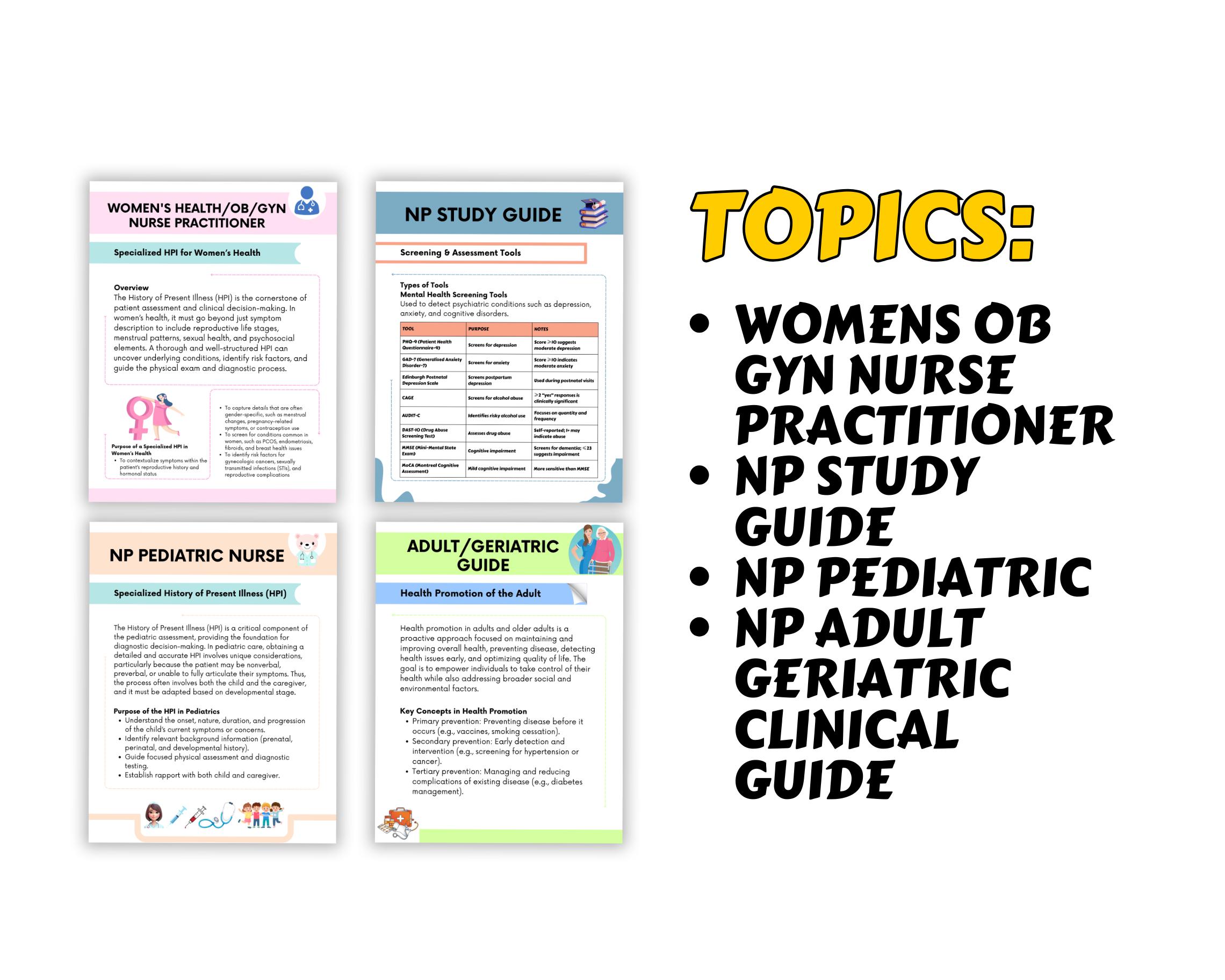 4 X NP Study Guide Bundle, Family Nurse Practitioner Clinical Pocket ...