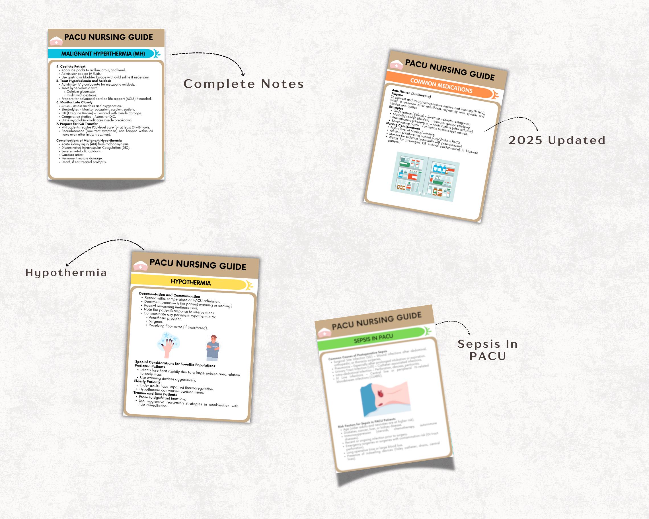 PACU Nursing Guide, Beginners & New Grad Nurse Charting Guide for ...