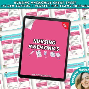 Nursing Mnemonics Cheat Sheet Bundle, Nursing Study Guide, Med Surg ...