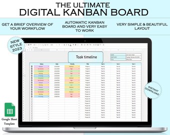 Kanban Board Google Sheets Template Task Tracker Project Management ...