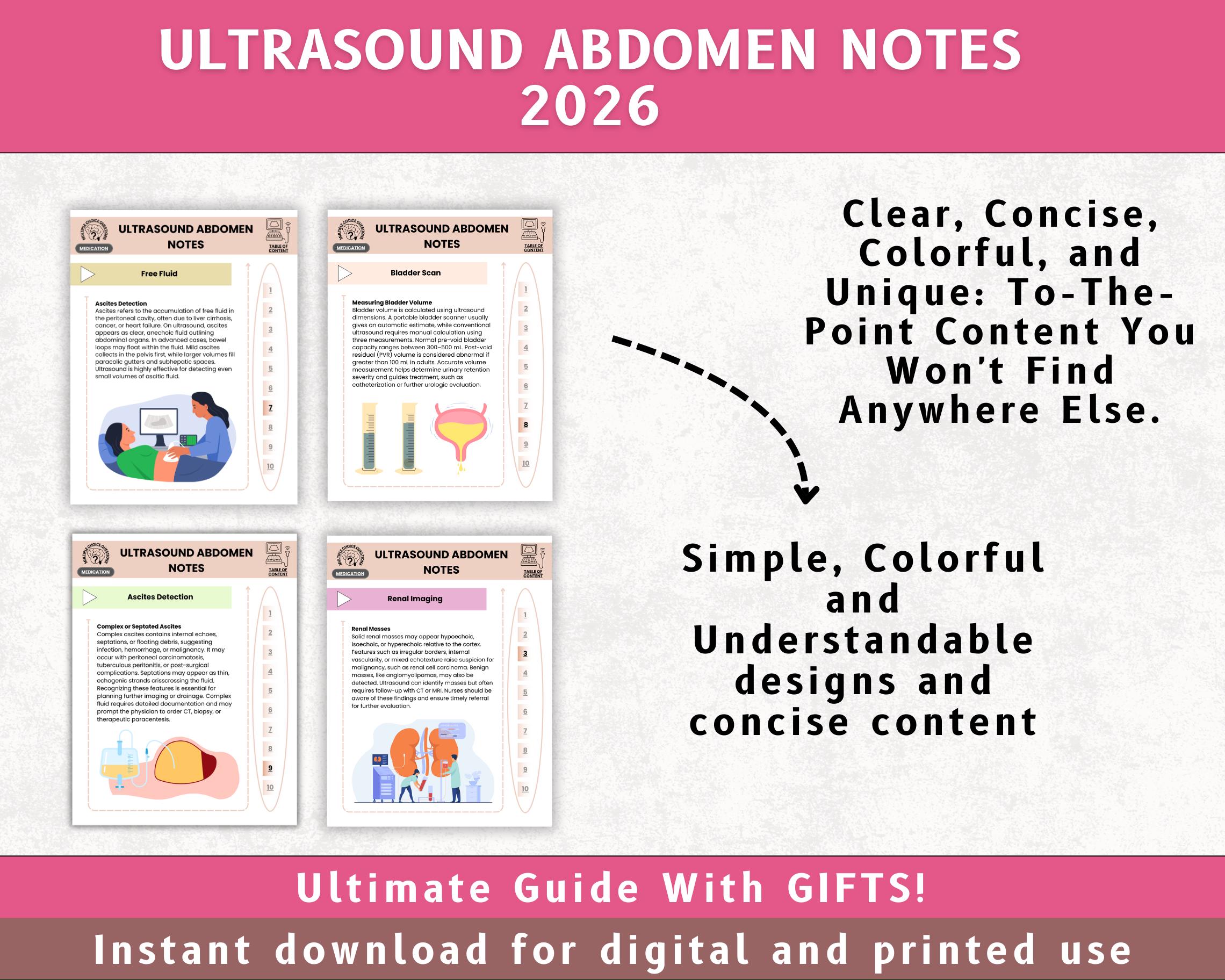 Ultrasound School Abdomen Bundle Ultrasound Student Study Notes ...