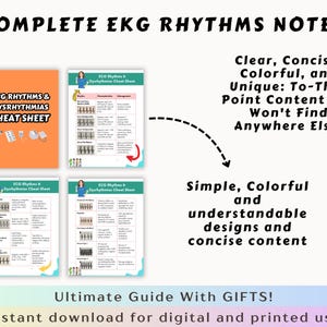 EKG & Dysrhythmias | Cheat Sheets | 50 Rhythms | Digital Download ...
