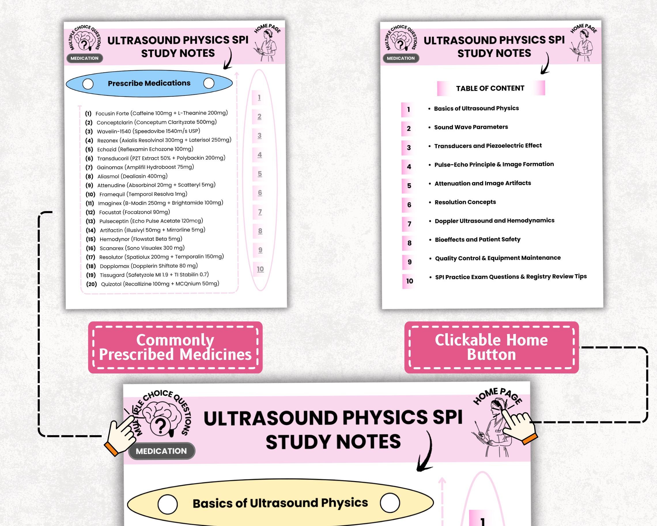 Ultrasound Physics SPI Study Notes, SPI Exam, Physics Question, Physics ...