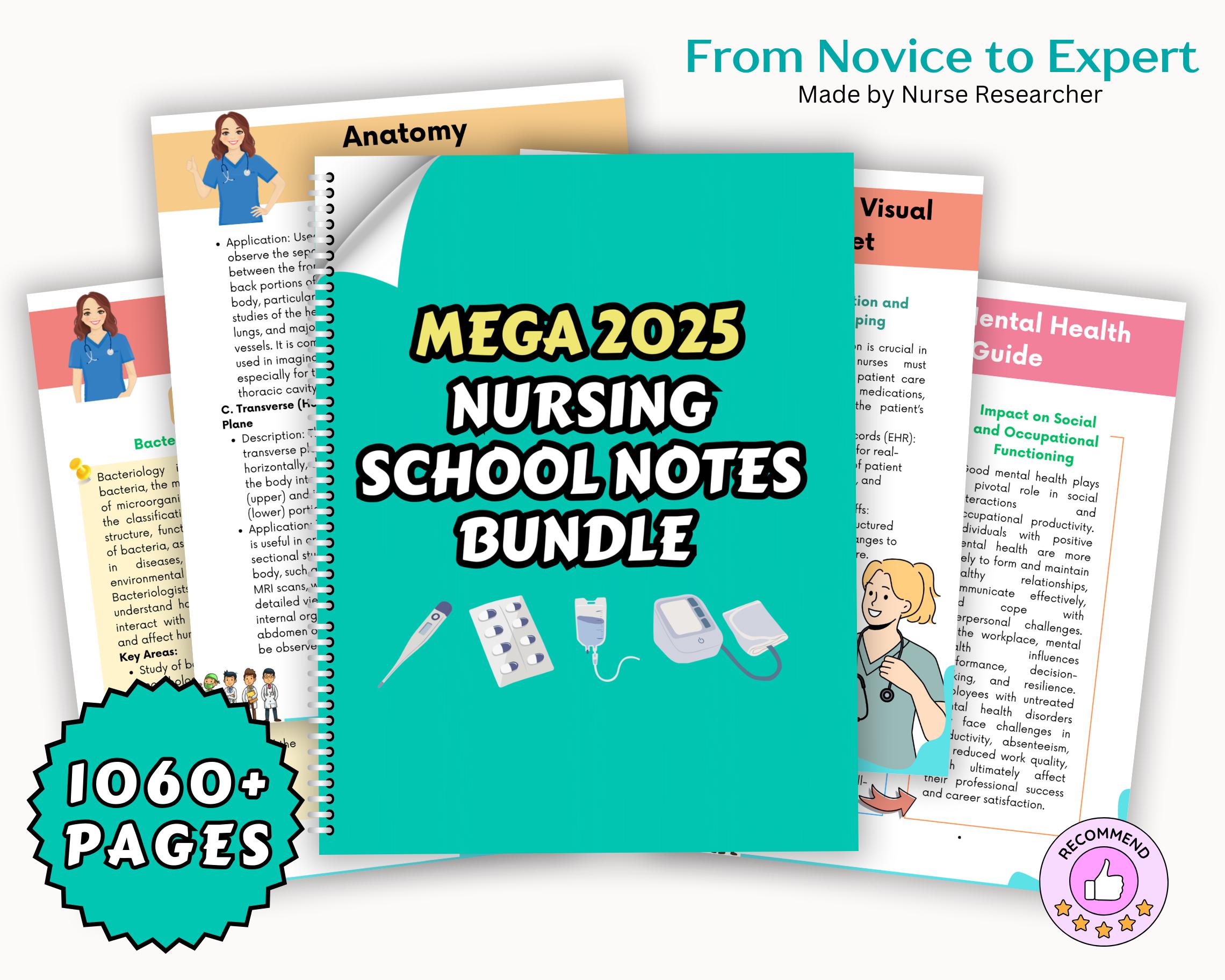 Ultimate Nursing Success Bundle: 1060+ Page Handwritten Notes by an RN ...