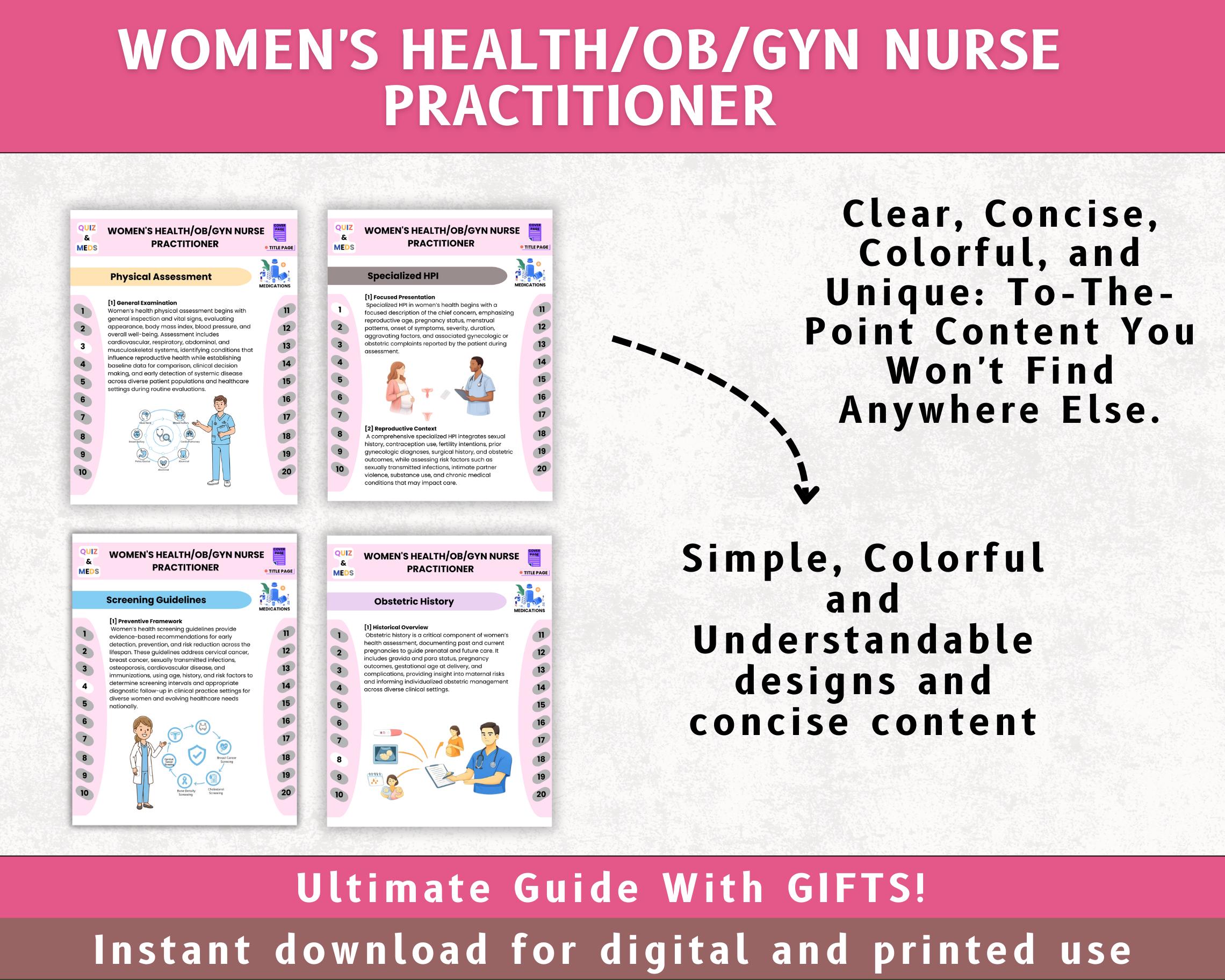 NP Women's Health OB Gyn Nurse Practitioner Quick Clinical Guide ...