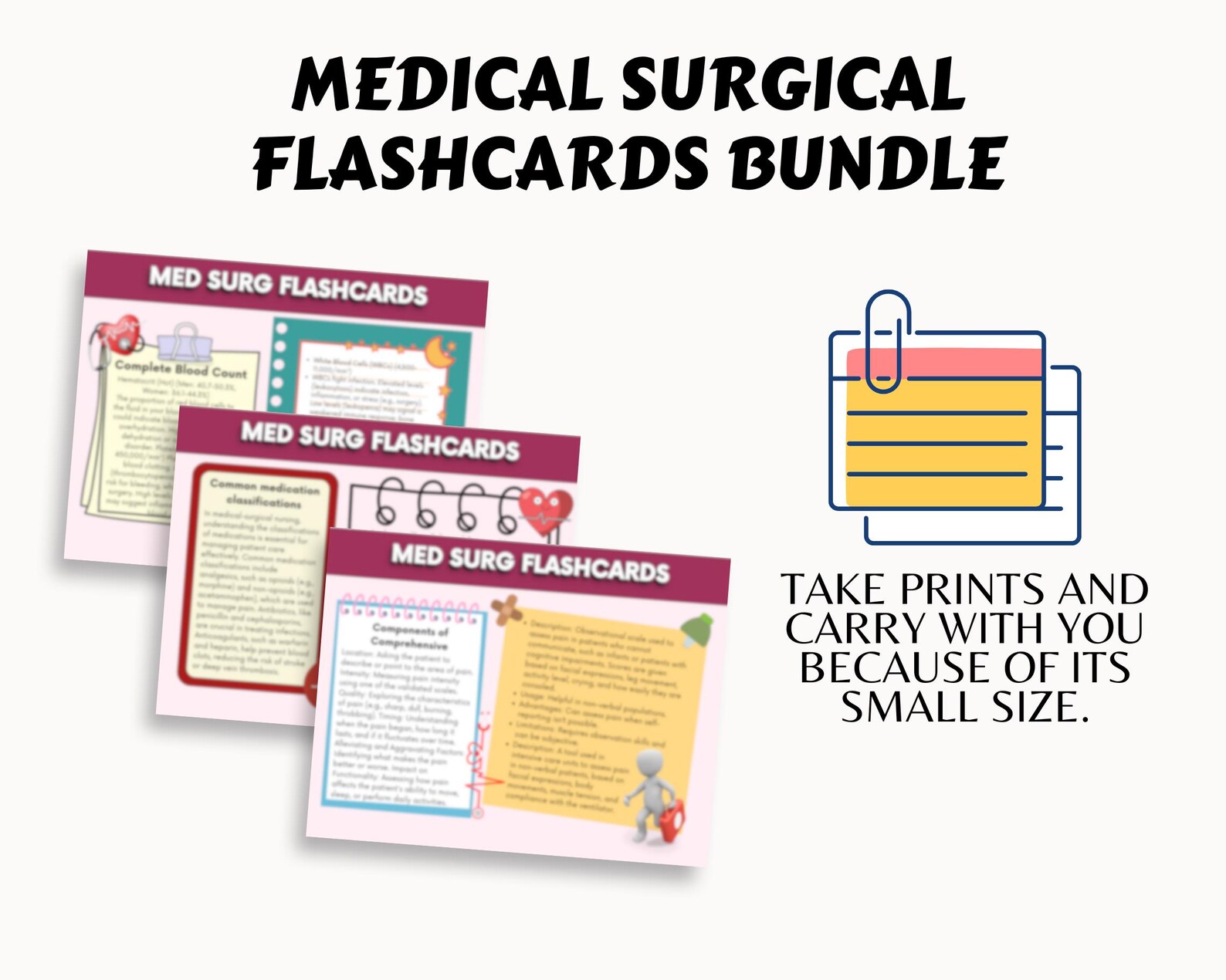 Complete Med-surg Flashcards Bundle 2025, Med-surg Study Note, Nursing ...