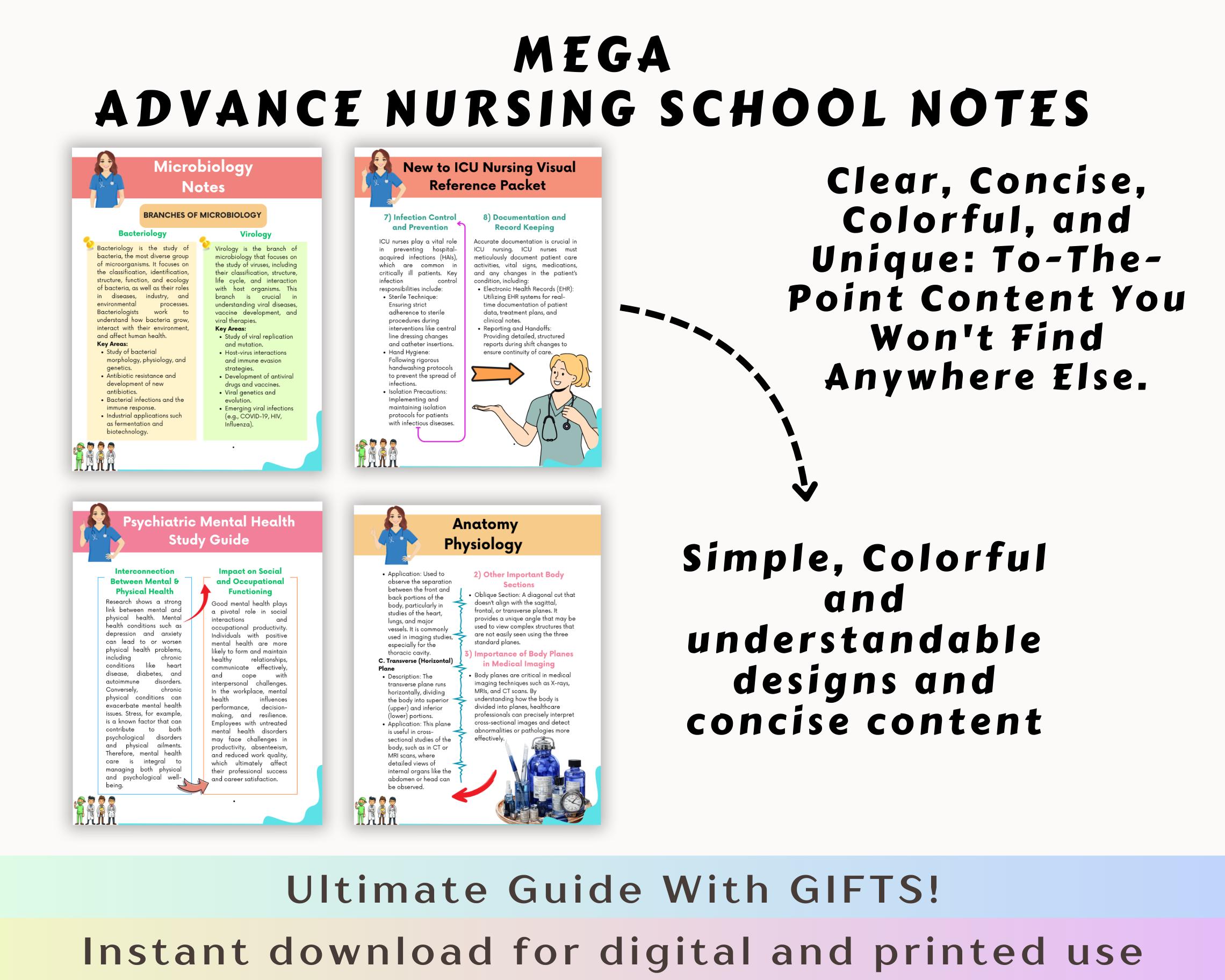 Ultimate Nursing Success Bundle: 1060+ Page Handwritten Notes by an RN ...