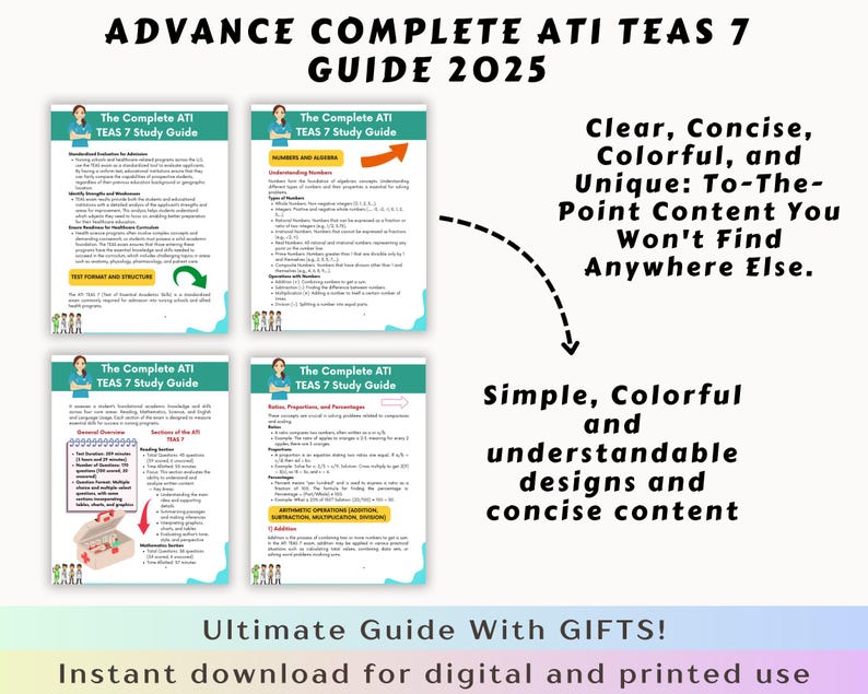Complete ATI Teas 7 Study Guide 2025 Updated- ATI TEAS 7 Study Cheat ...