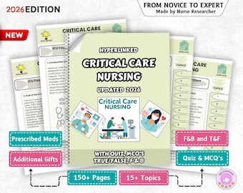 Critical Care Nursing 2024 Edition, ICU Study Guide, Med Surg, Nursing ...