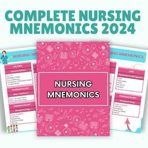 Nursing Mnemonics Cheat Sheet Bundle, Nursing Study Guide, Med Surg ...