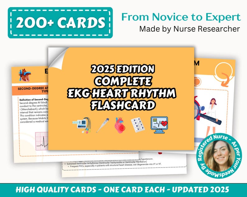 200+ EKG and Heart Rhythm Flashcards, EKG Study Guide, ECG or Ekg ...