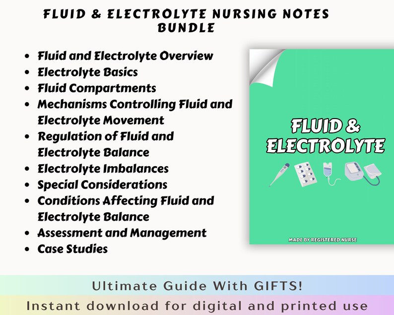 Electrolytes Imbalance Bundle | Nursing Notes Guide | Nursing School ...
