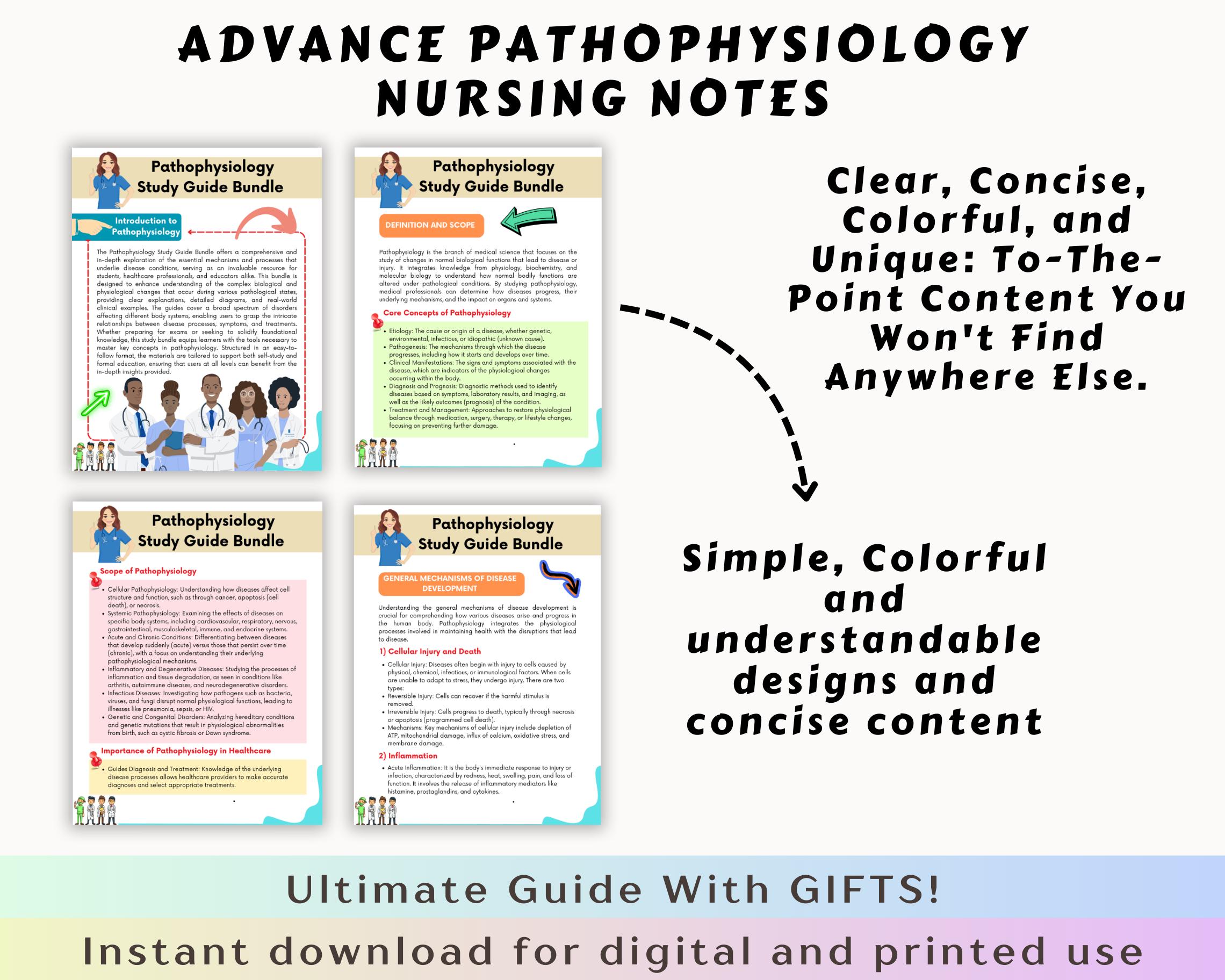 Pathophysiology Study Guide Bundle 60+ Pages, Pathophysiology Nursing ...