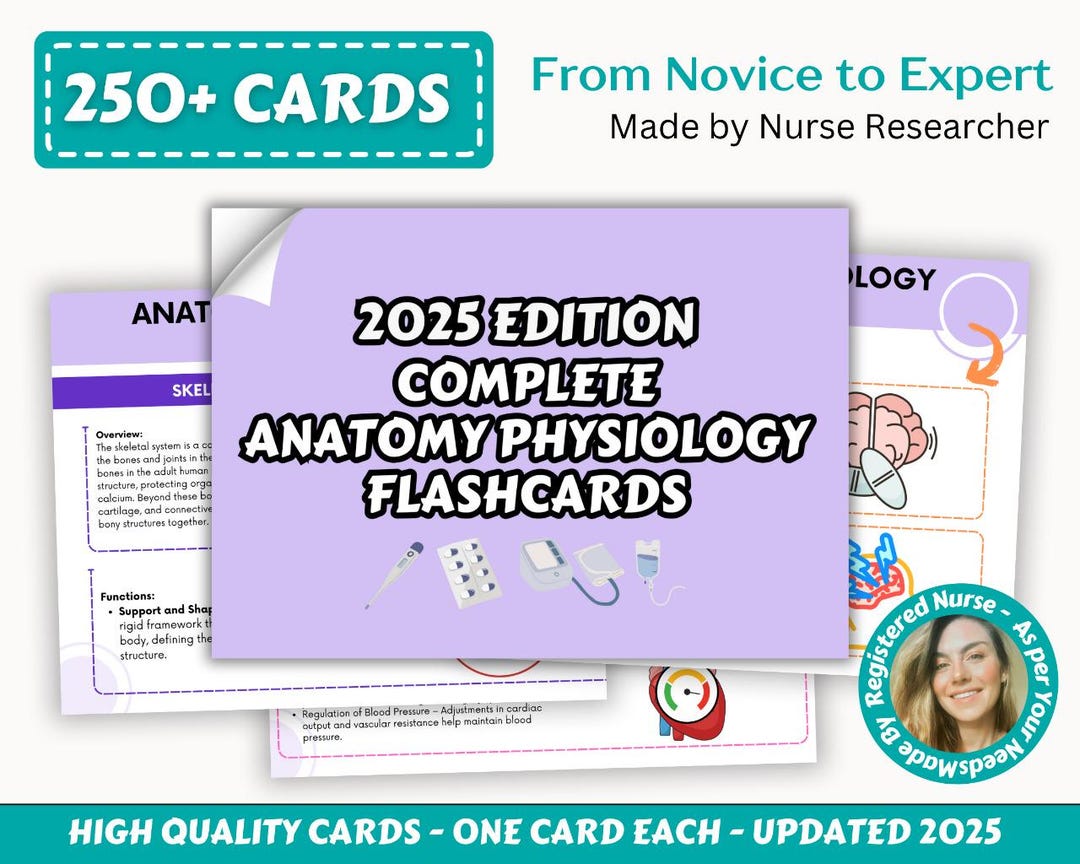 250+ Anatomy and Physiology Flashcards | Anatomy Study Guide | Nursing ...
