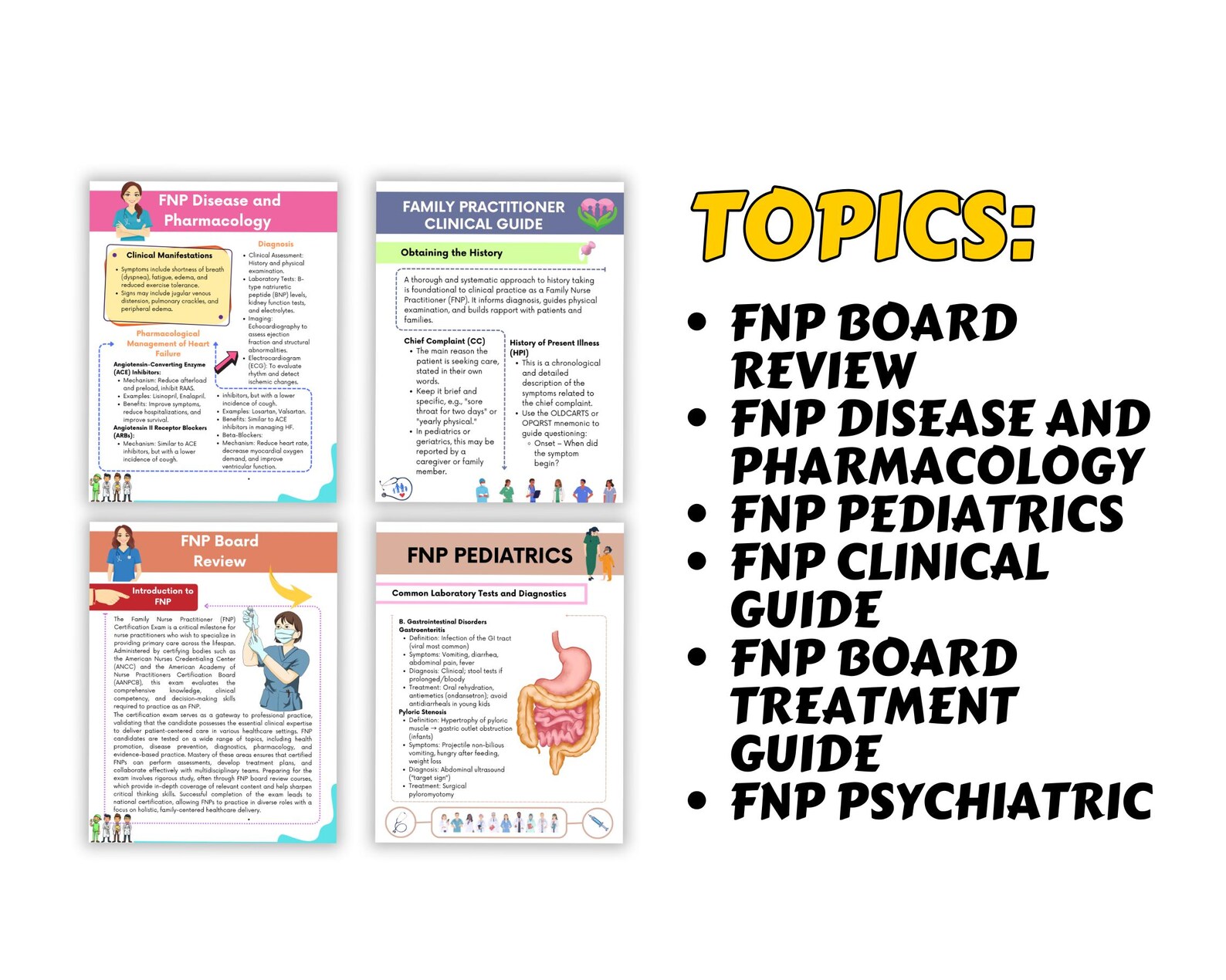 FNP Mega Bundle, FNP Disease and Pharmacology, Pediatric NP Clinical ...