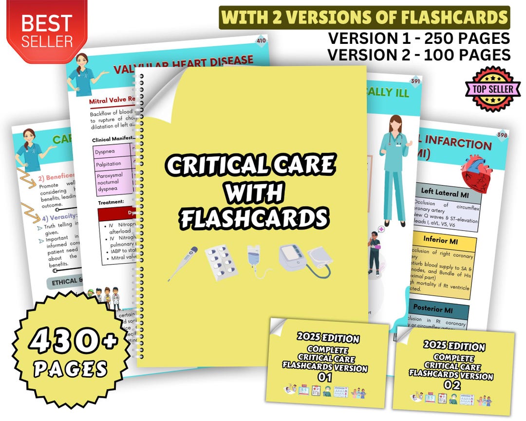 Critical Care Nursing 2024 Edition, ICU Study Guide, Med Surg, Nursing ...