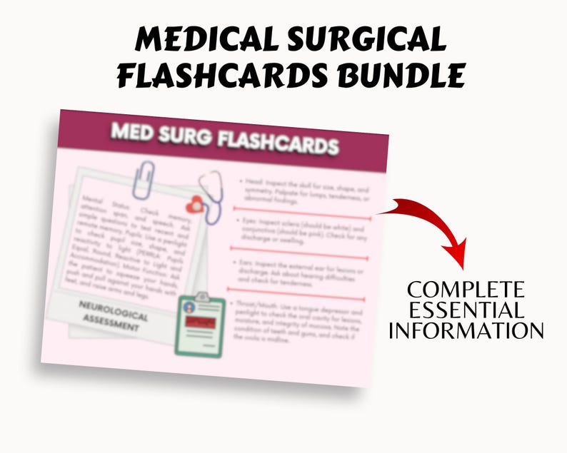 Complete Med-surg Flashcards Bundle 2025, Med-surg Study Note, Nursing ...