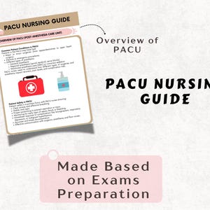PACU Nursing Guide, Beginners & New Grad Nurse Charting Guide for ...