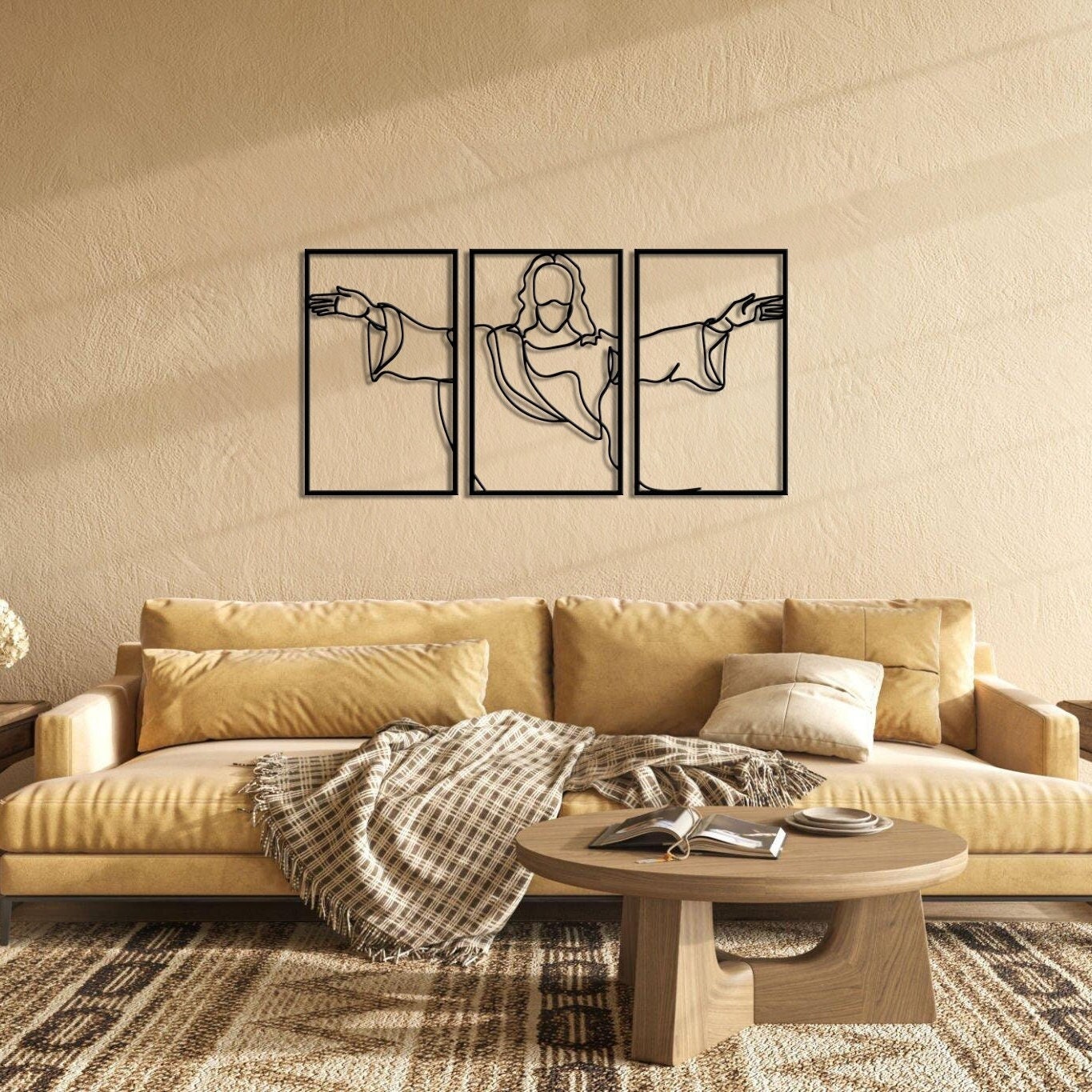 Jesus Christ Metal Wall Art Christian Wall Art Jesus Line - Etsy