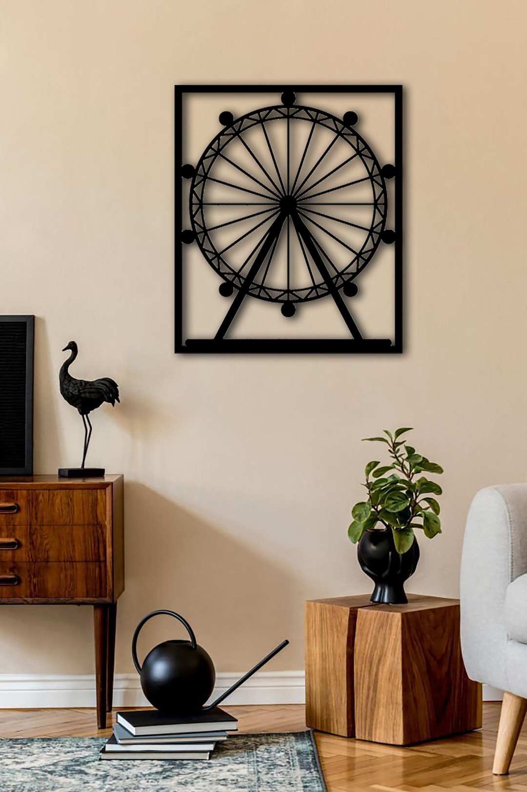 FERRIS WHEEL Metal Wall Art, Ferris Wheel, Wall Decor, Metal Decor ...
