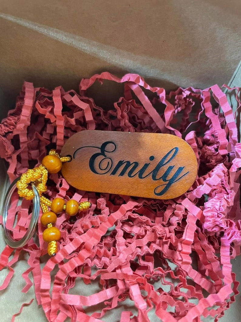 Personalized Laser Engraved Wood Keychain - Etsy