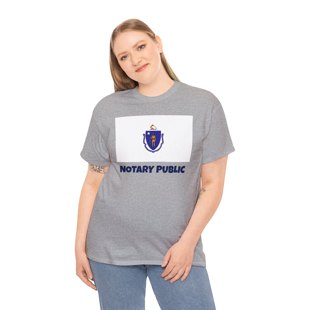 Massachusetts State Flag Notary T-shirt | Unisex Notary Public T-shirt ...
