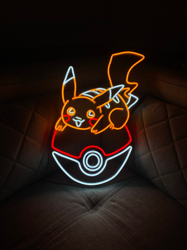 Pikachu LED Neon Sign Pokemon Sign Wall Decor Personalized - Etsy