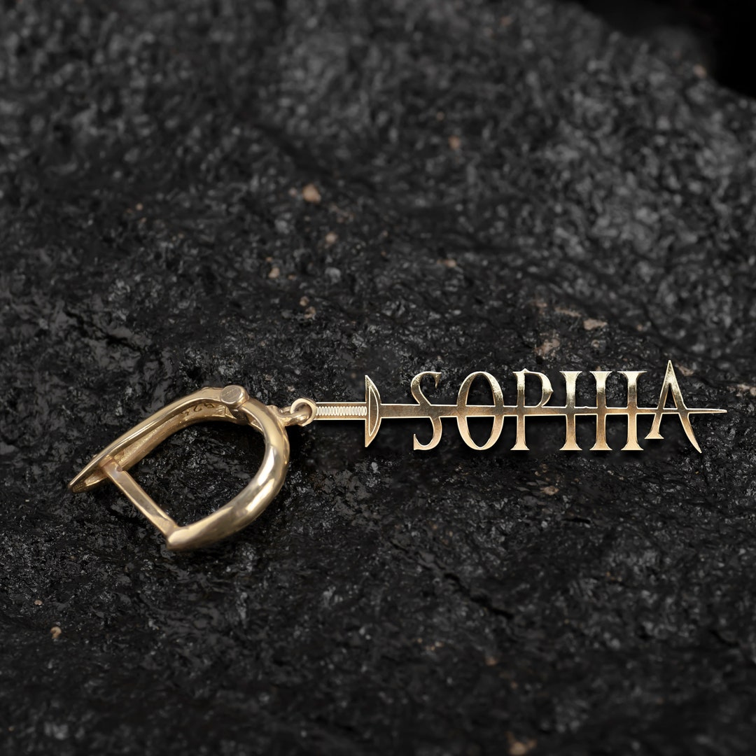 Wednesday Font Silver Name Earrings Fencing Sword Name Earrings Addams ...