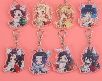 Anime DS Collectable Characters Keychain Acrylic Charm With Star Clasp ...