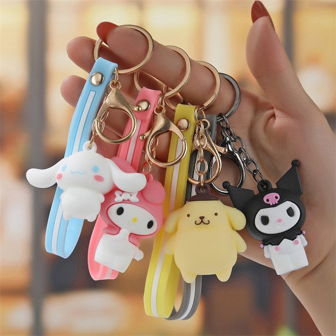 Sanrio Keychain My Melody Hello Kitty Kuromi Pompompurin Cinnamoroll ...