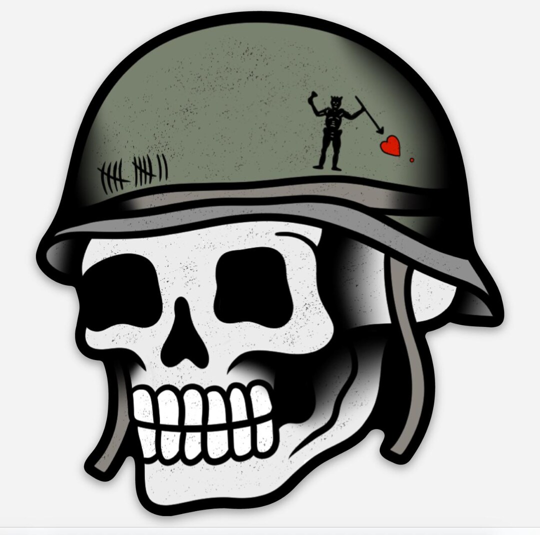 SKELETON in HELMET Vinyl Sticker / Laptop Decal - Etsy