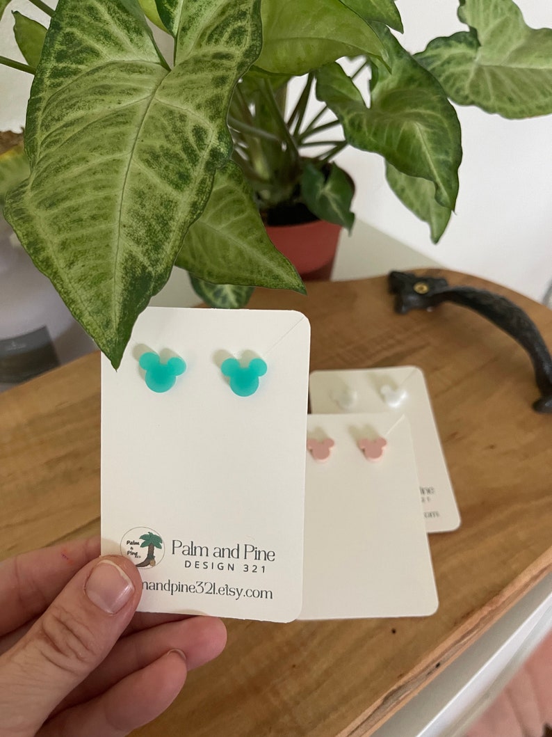 Acrylic Mouse Ear Stud Earrings: Vacation Jewelry - Etsy