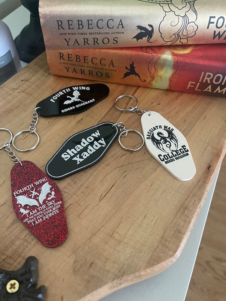 Fourth Wing Inspired Hotel Keychain, Booktok Keychain Gift, Fourth Wing ...