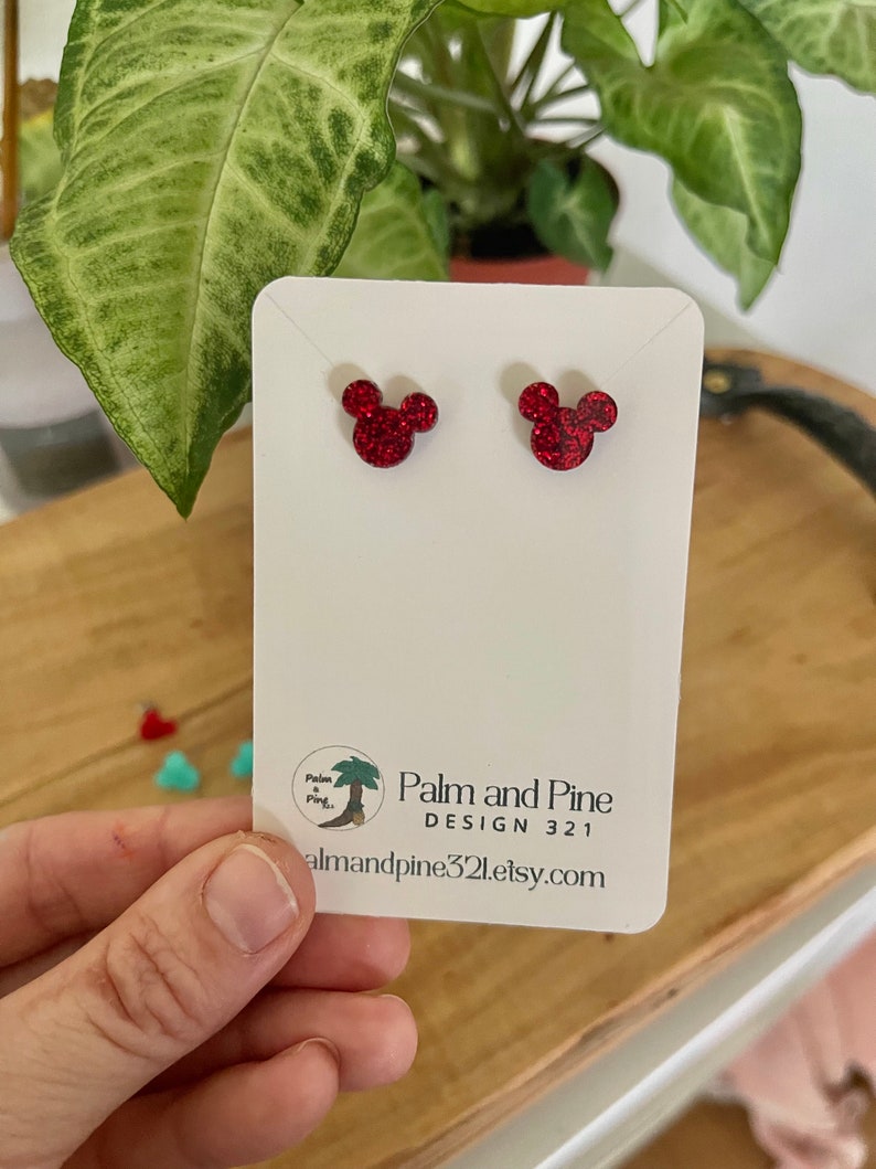 Acrylic Mouse Ear Stud Earrings: Vacation Jewelry - Etsy
