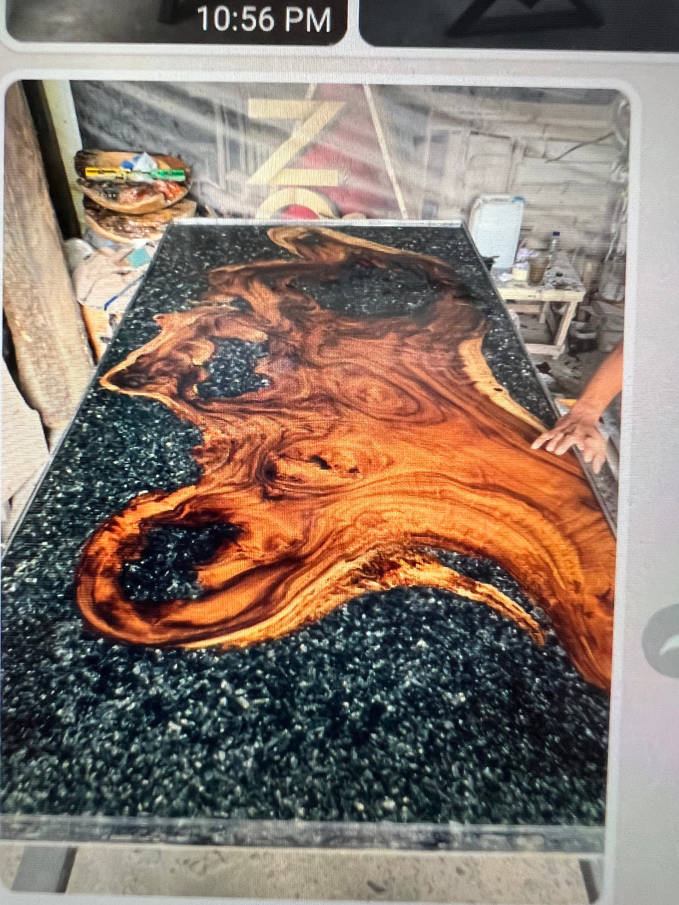 Crushed Glass Epoxy Resin Table - Etsy