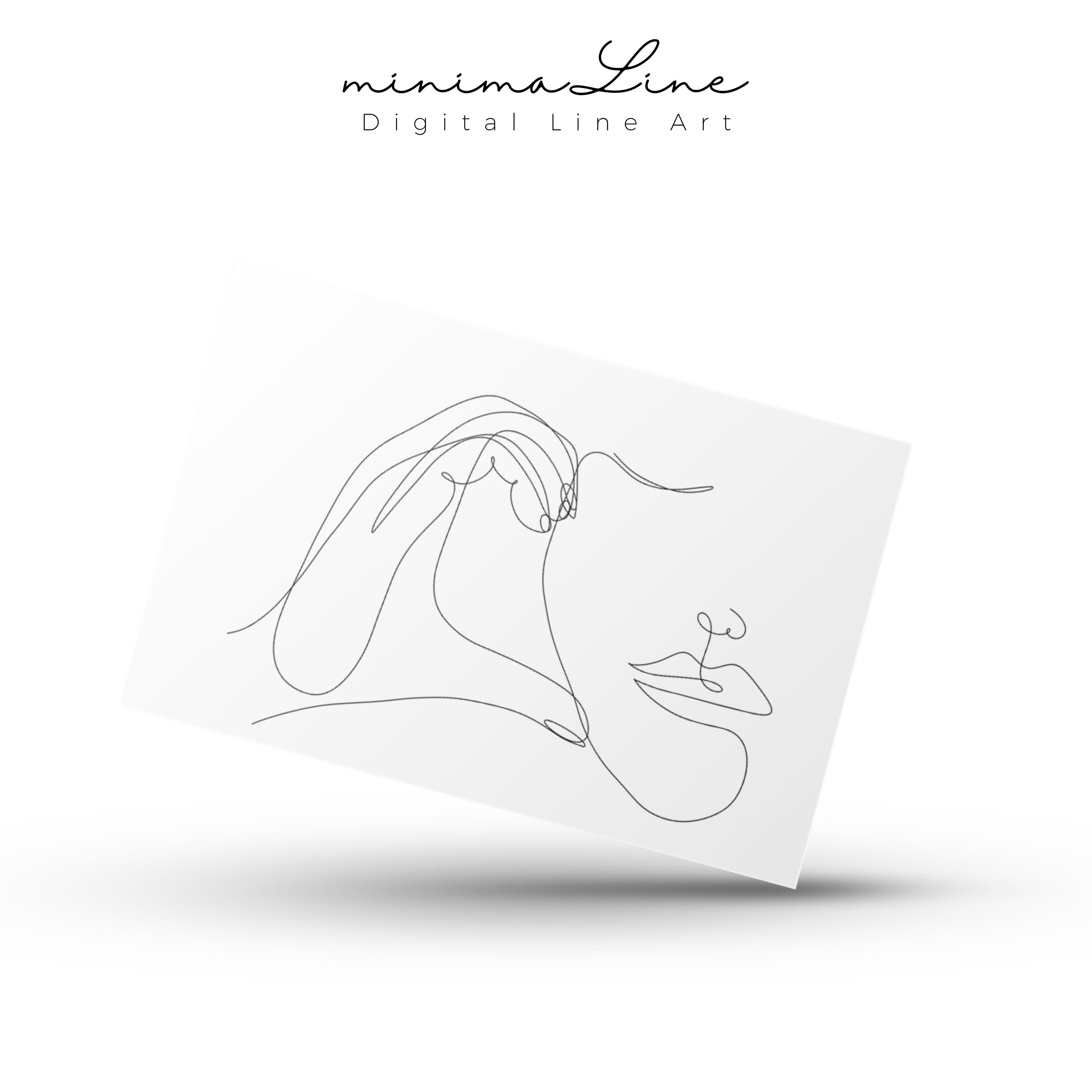 Minimal Digital Line Art, PRINTABLES Set of 8 Fingerheart One Line ...