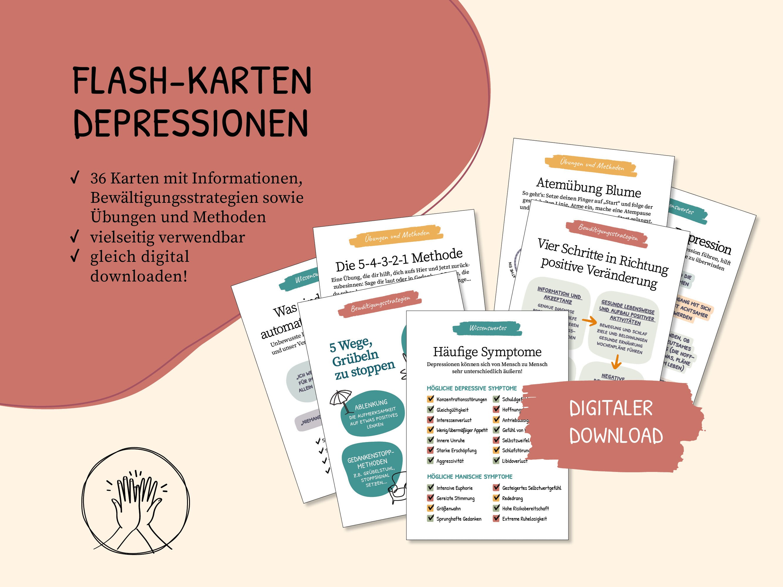Flash Cards Depression Coping With Depression Flash Cards - Etsy