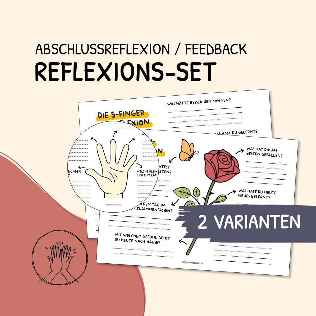 Template for Final Reflections and Feedback, 5-finger Method ...