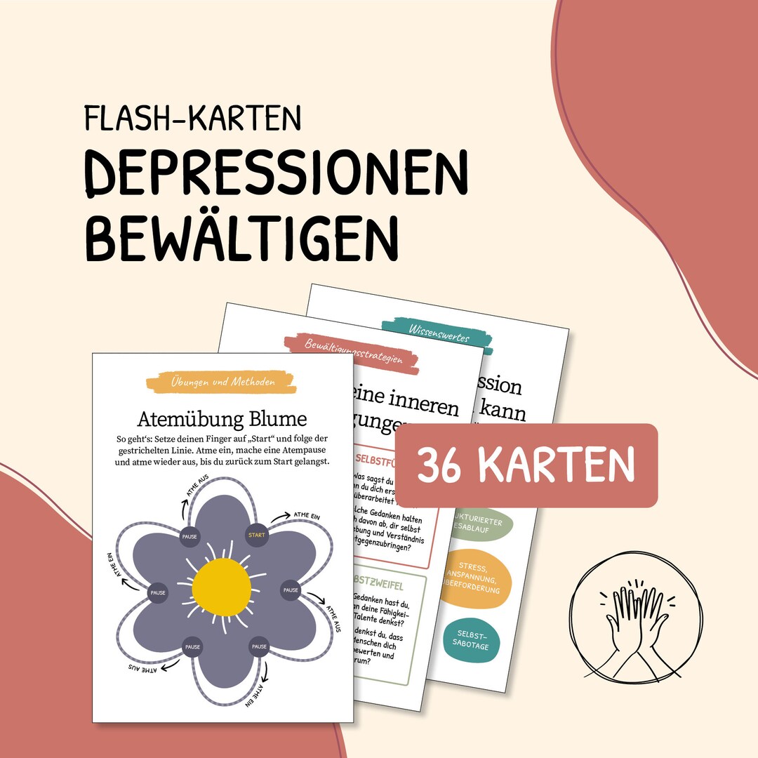 Flash Cards Depression Coping With Depression Flash Cards - Etsy