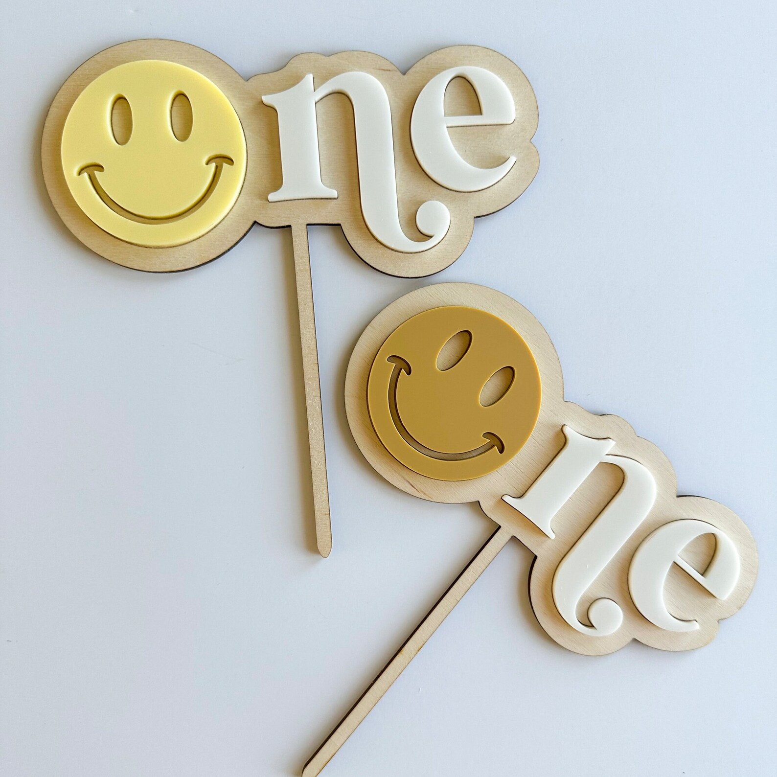 Smiley One Cake Topper, First Birthday, Smiley Faces, One Happy Dude ...