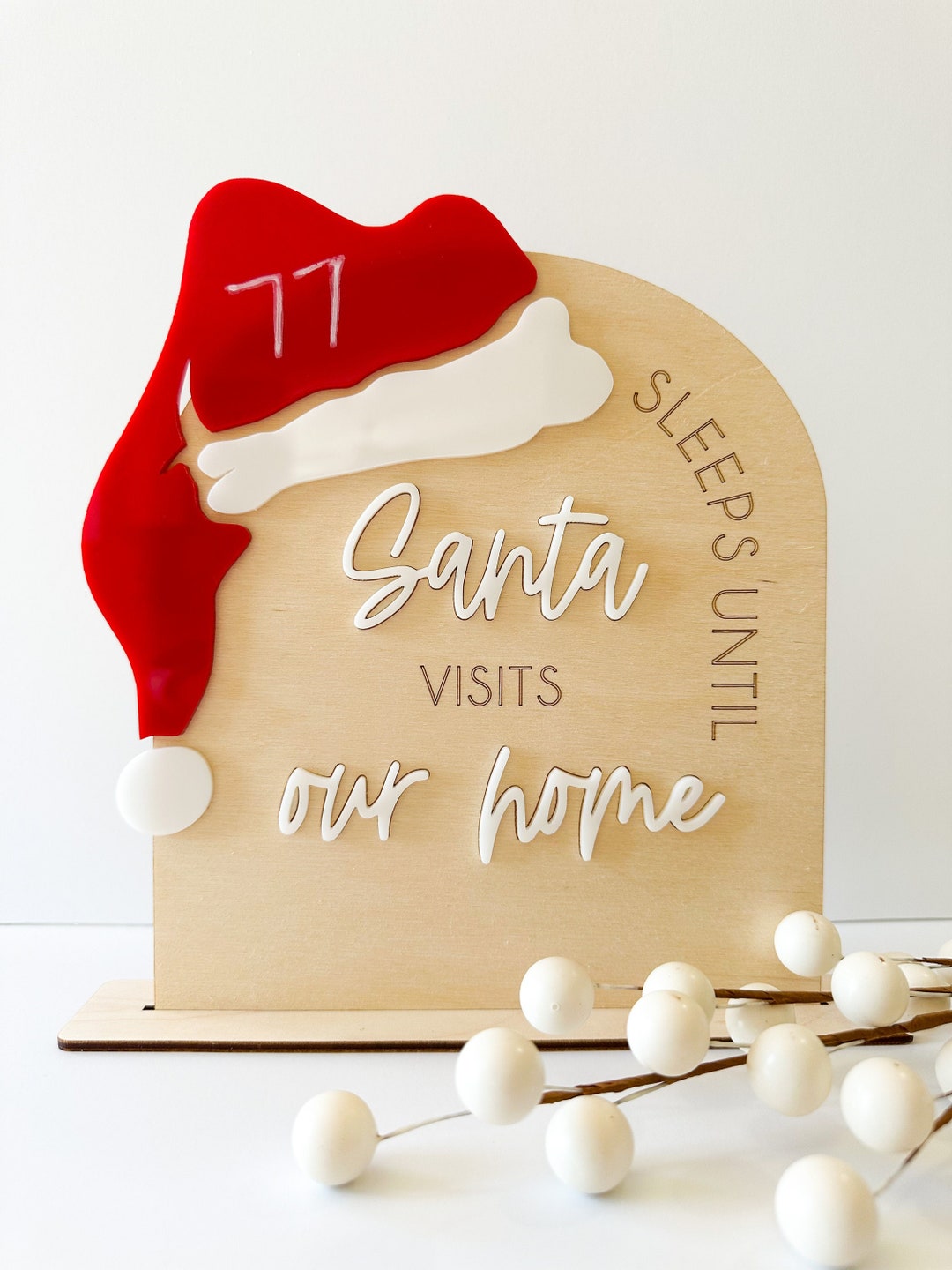 Christmas Countdown, Countdown Until Santa, Custom Countdown, Chalk ...