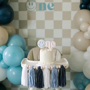 Smiley One Cake Topper, First Birthday, Smiley Faces, One Happy Dude ...