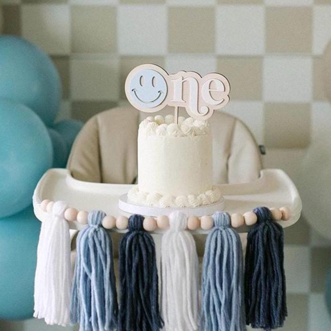 Smiley One Cake Topper, First Birthday, Smiley Faces, One Happy Dude ...