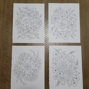 Spring Flowers Coloring Book - Etsy