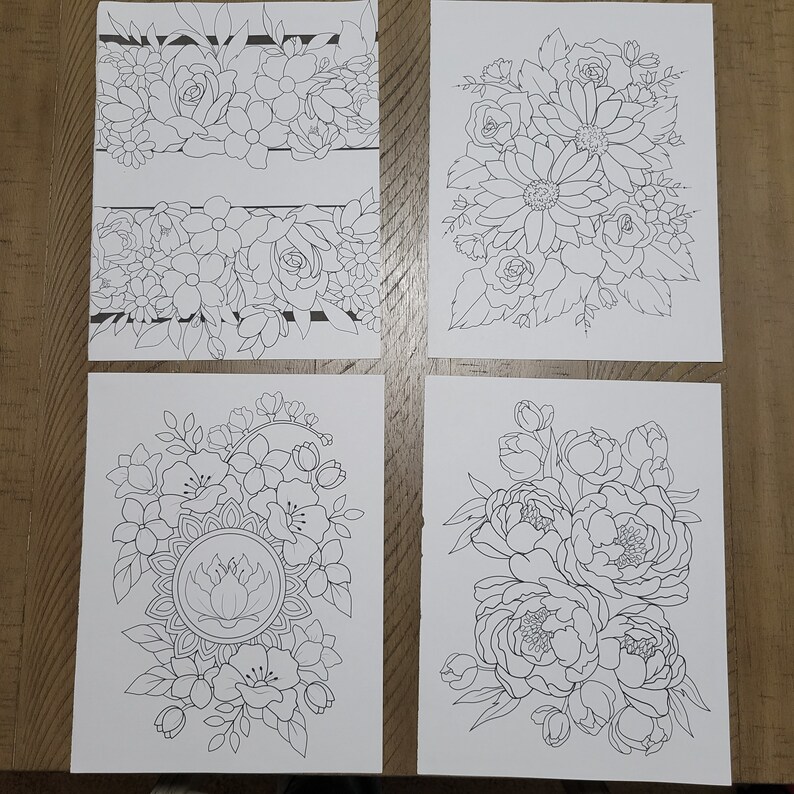 Spring Flowers Coloring Book - Etsy