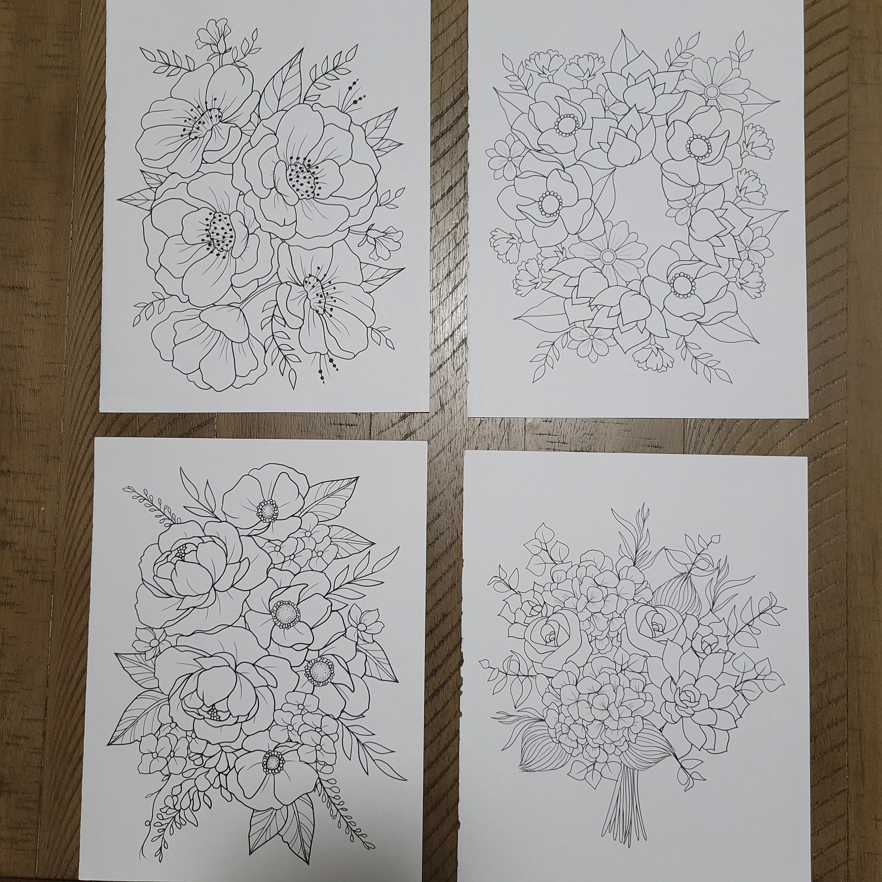 Spring Flowers Coloring Book - Etsy