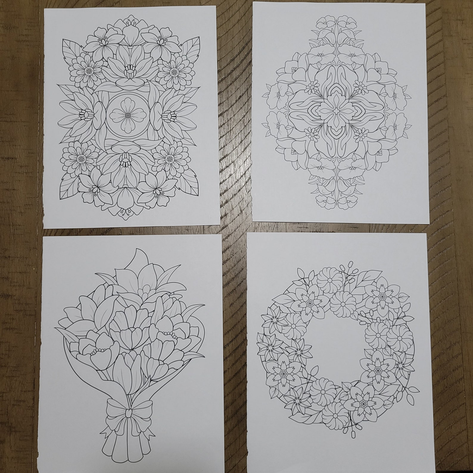 Spring Flowers Coloring Book - Etsy